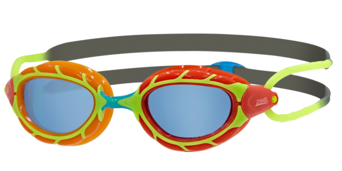 Zoggs - Predator Junior Goggle - Orange/Red - Grey/Green - Tint ...